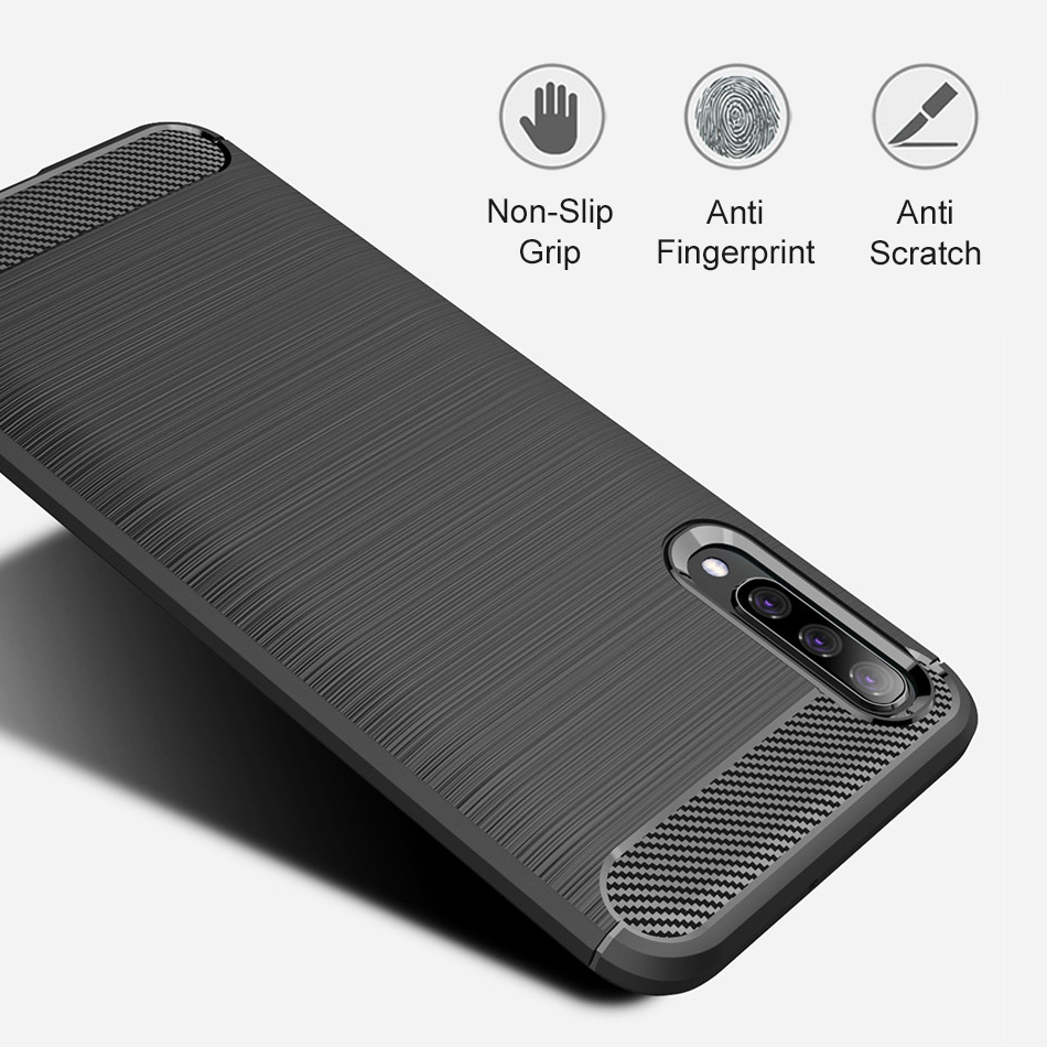 Flexi Slim Carbon Fibre Case for Samsung Galaxy A50 (Black)